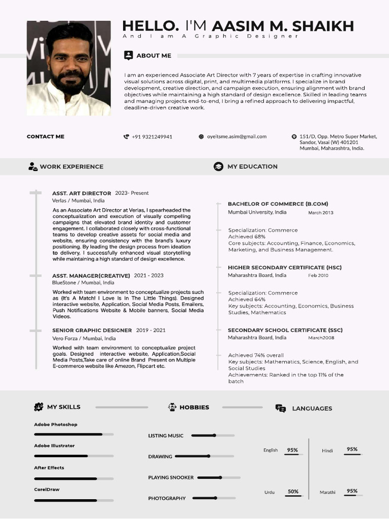 Graphic Designer & Art Director Resume | PDF