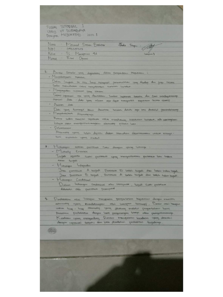 TT1 Riset Operasi | PDF