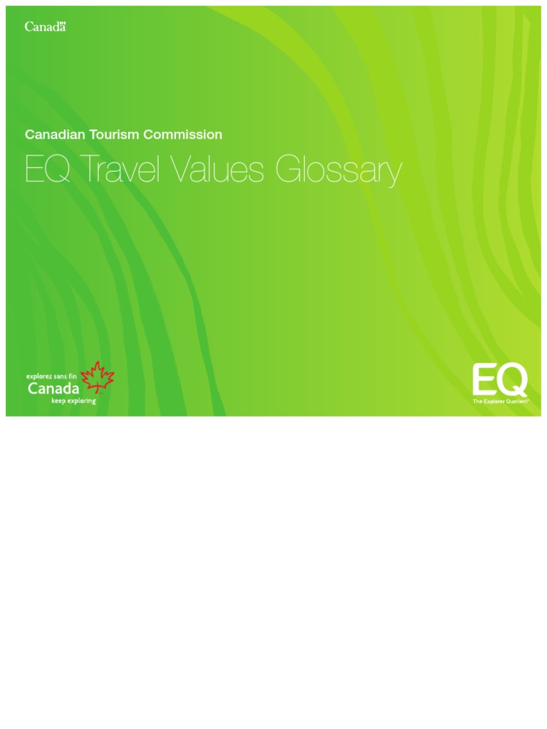 EQ Travel Values Glossary: Canadian Tourism Commission | PDF | Tourism ...