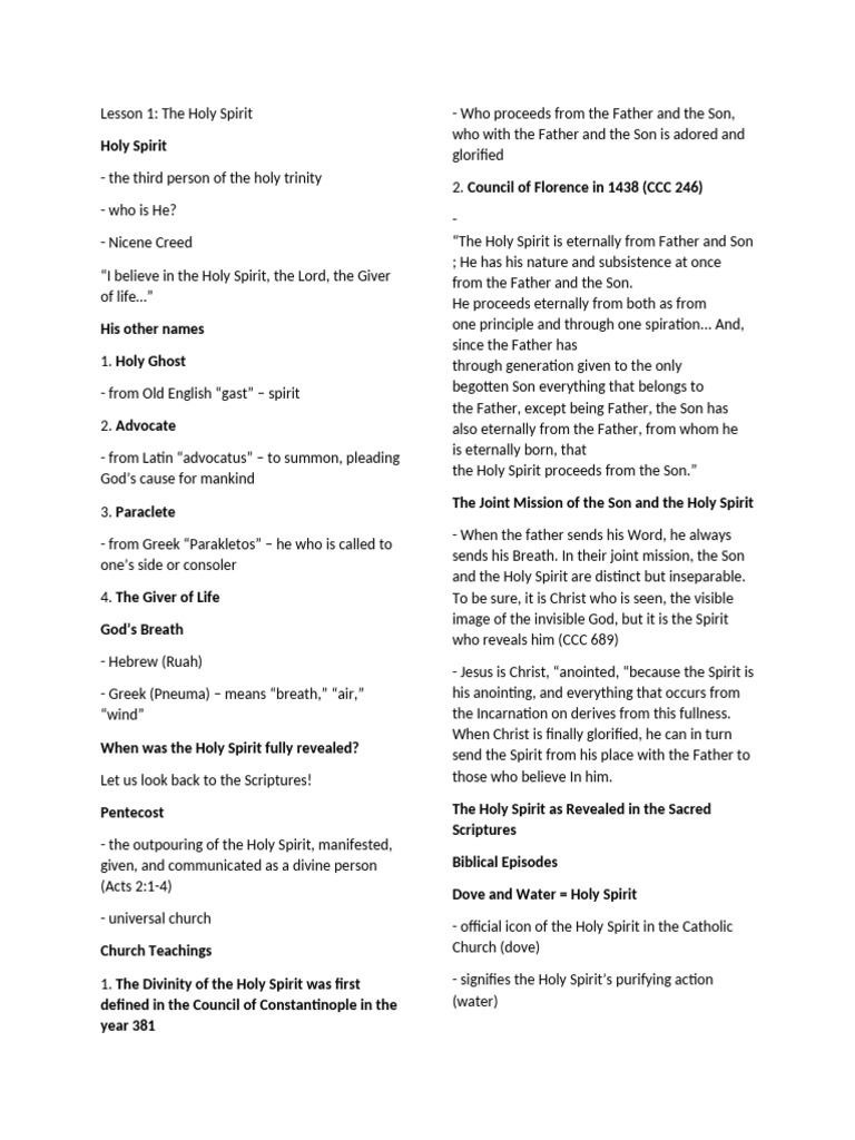 Understanding the Holy Spirit | PDF | Holy Spirit | God The Father