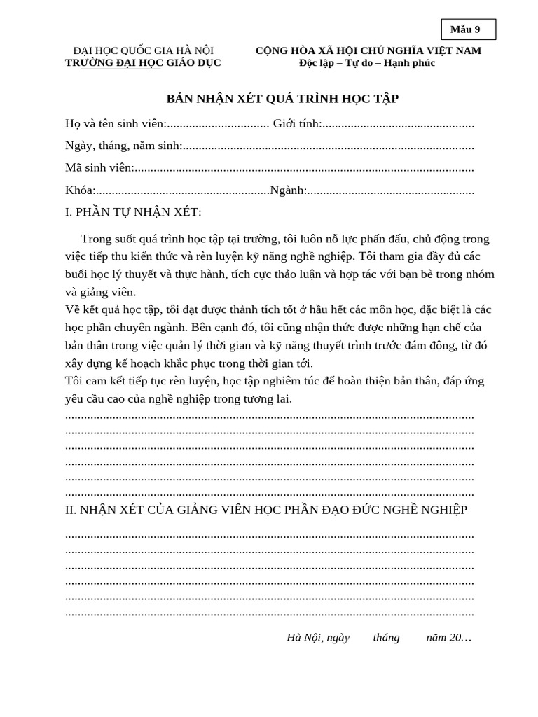 2. Bản nhận xét QTHT | PDF