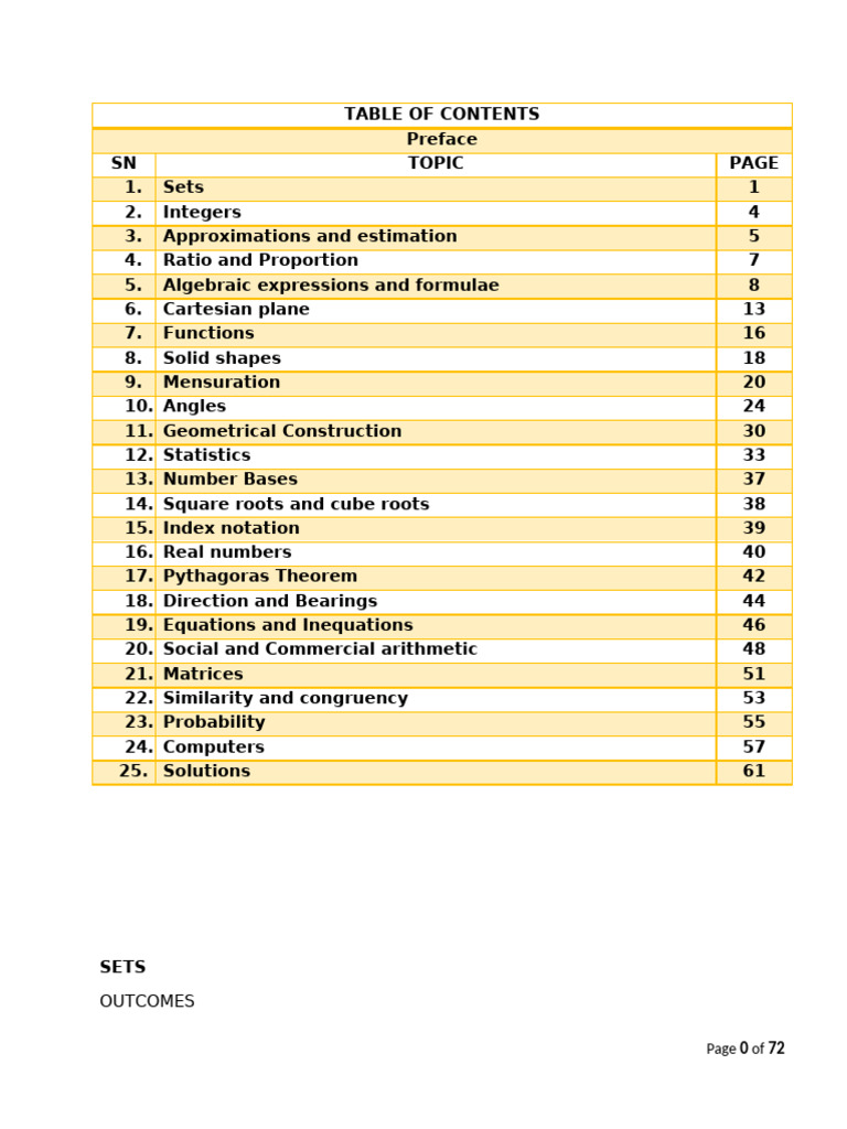 Mathematics G9 Pamphlet | PDF | Set (Mathematics) | Numbers