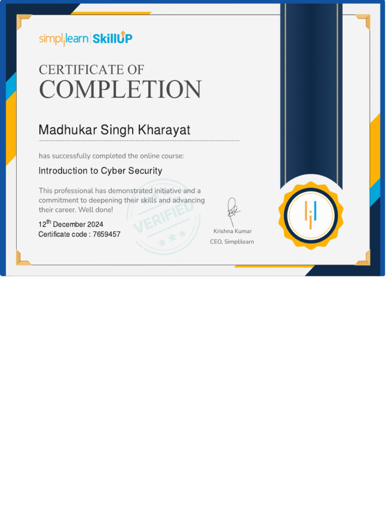 cyber security certificate(1) | PDF