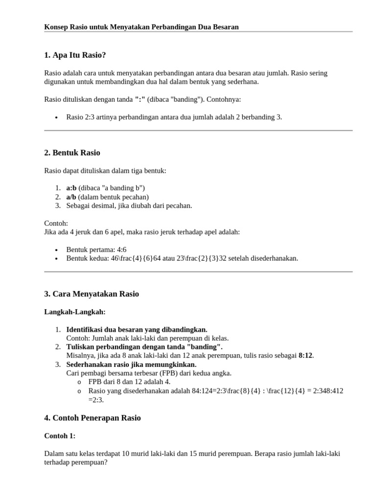 Konsep dan Cara Menghitung Rasio | PDF