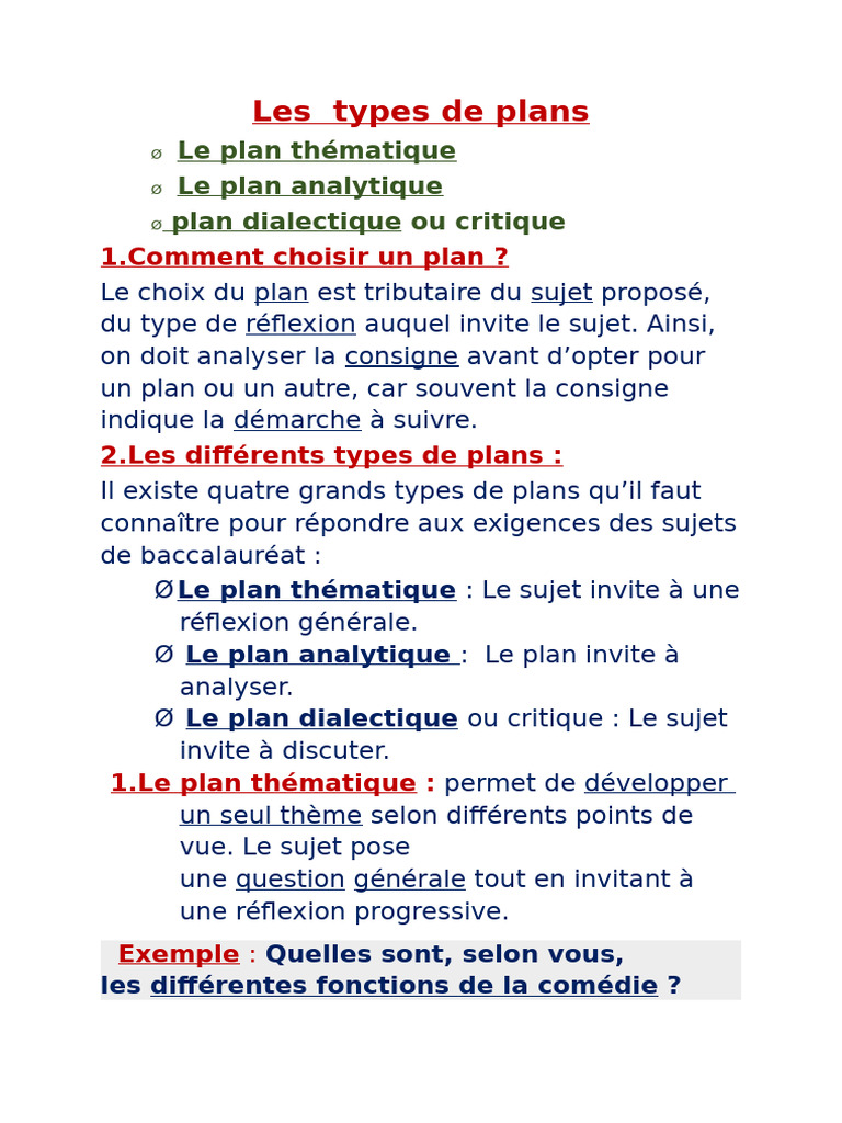 Les Types de Plans | PDF | Dialectique