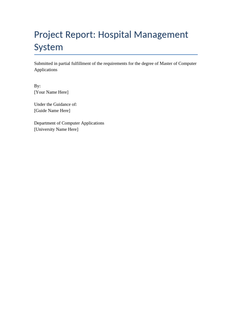 HMS Project Report 20 Pages Detailed | PDF | Health Care | Computing