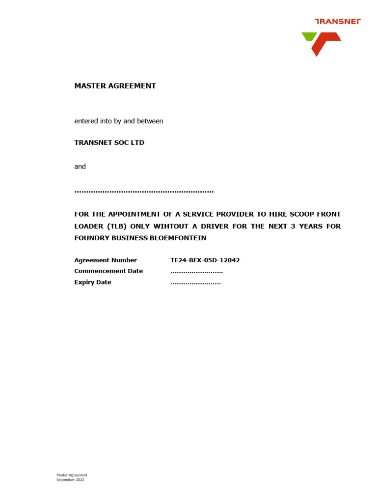Annexure B - Master Agreement 01 | PDF | Subcontractor | Employment