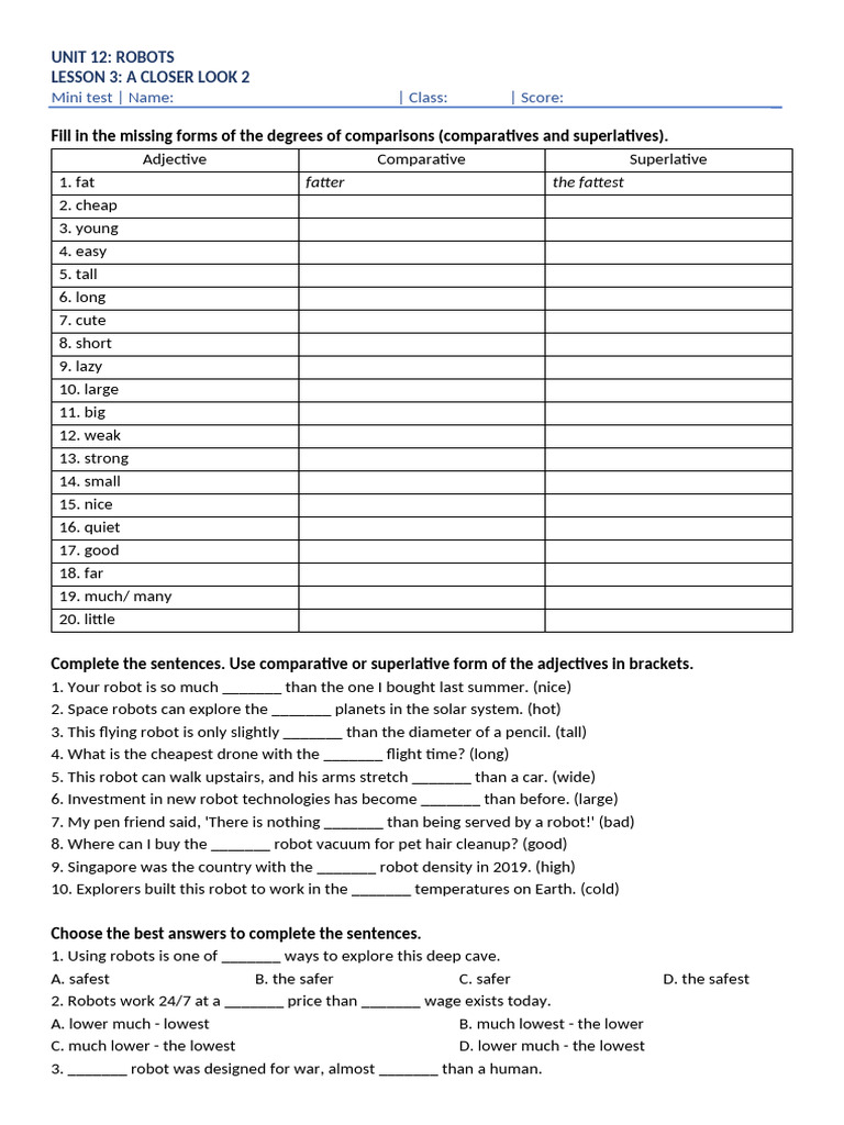 G6 Unit 12 Lesson 3 (NO KEYS) | PDF