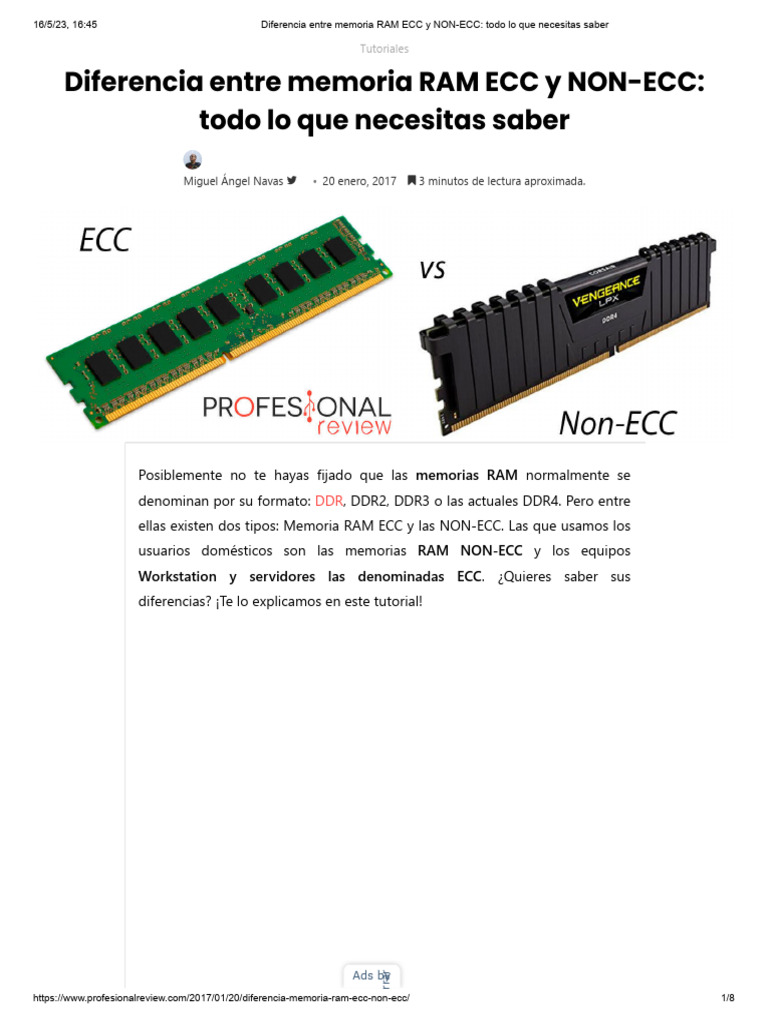 Diferencias entre RAM ECC y NON-ECC | PDF | Memoria de acceso aleatorio ...