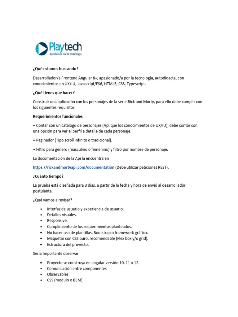 Prueba Angular | PDF