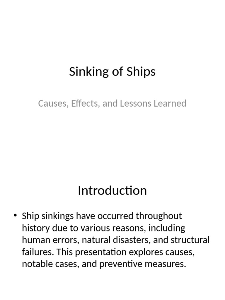 Sinking of Ship Presentation | PDF