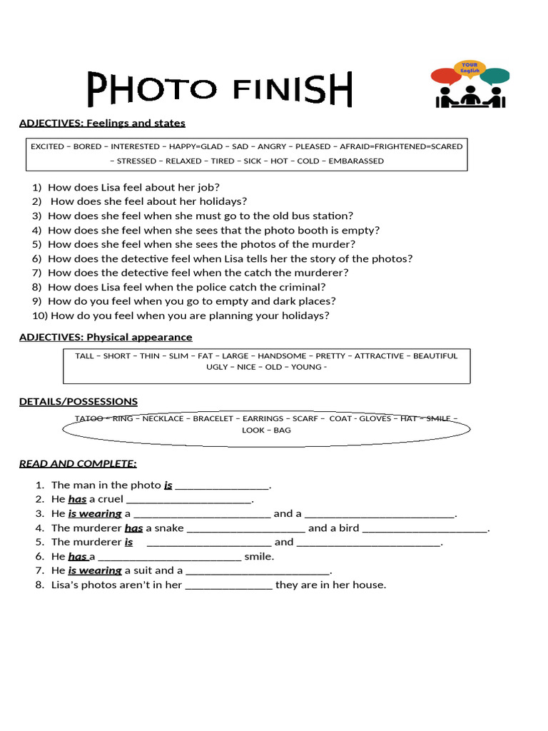 Photo Finish Final Activities | PDF