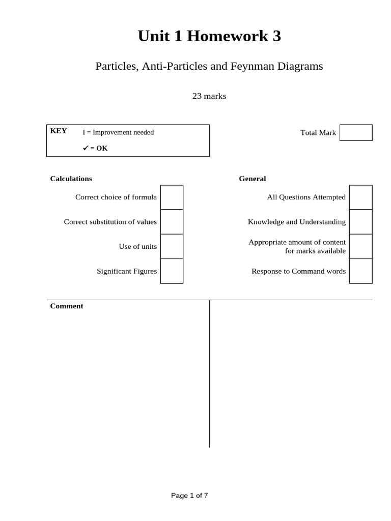 Unit 1 Homework 3 Particles, Anti-Particles and Feynman Diagramss | PDF ...