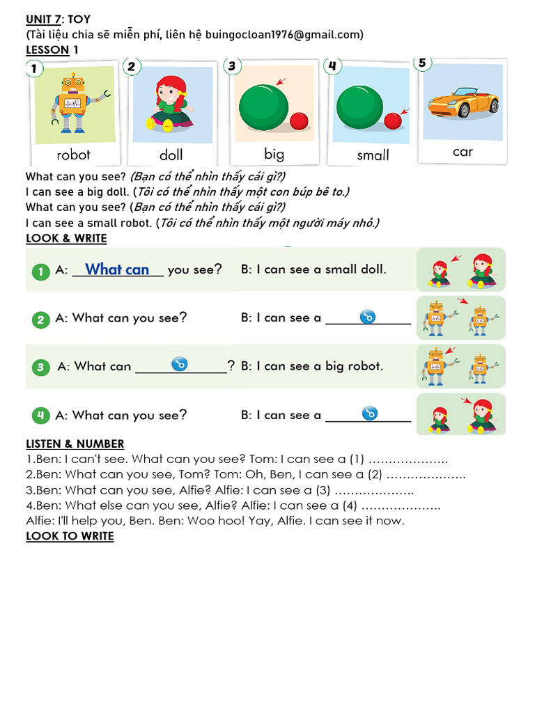 Toy Vocabulary and Activities Guide | PDF | Play (Activity) | Toys