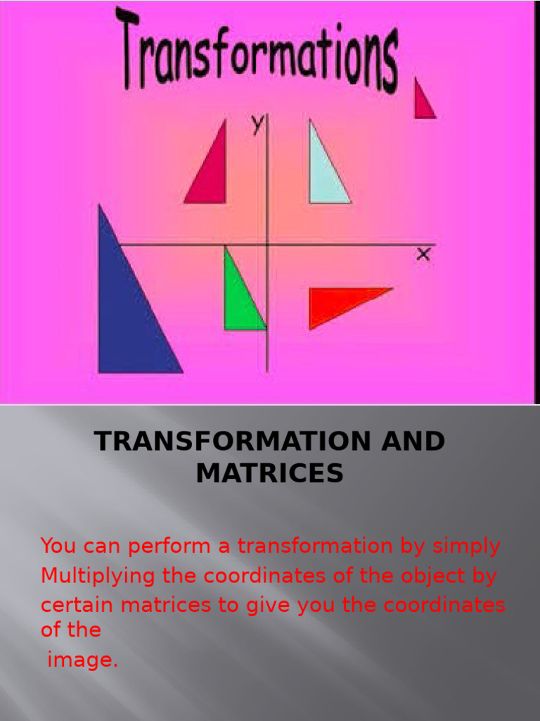 Matrices and Transformation FN | PDF