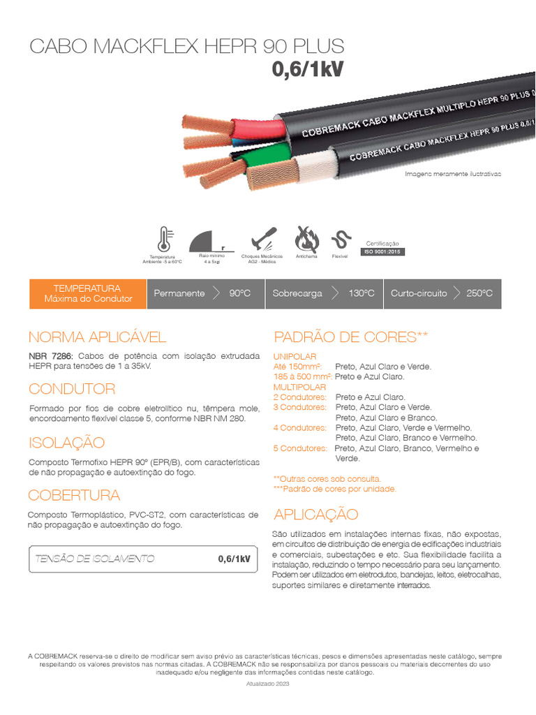 Cabo Mackflex Hepr 90 Plus 0,6 - 1kv | PDF | Luz | Design gráfico