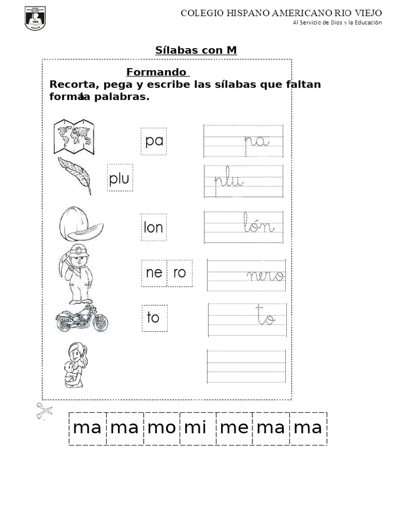 Sílabas y Palabras con M | PDF