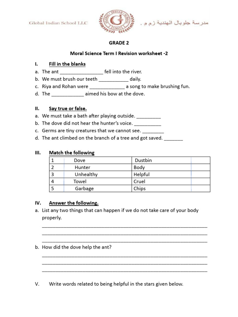 Grade 2 Moral Science Answer Key | PDF