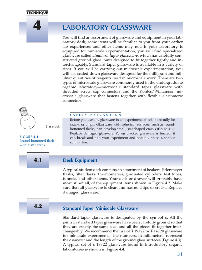 Laboratory Glassware for Miniscale Experiments | PDF | Sodium Hydroxide