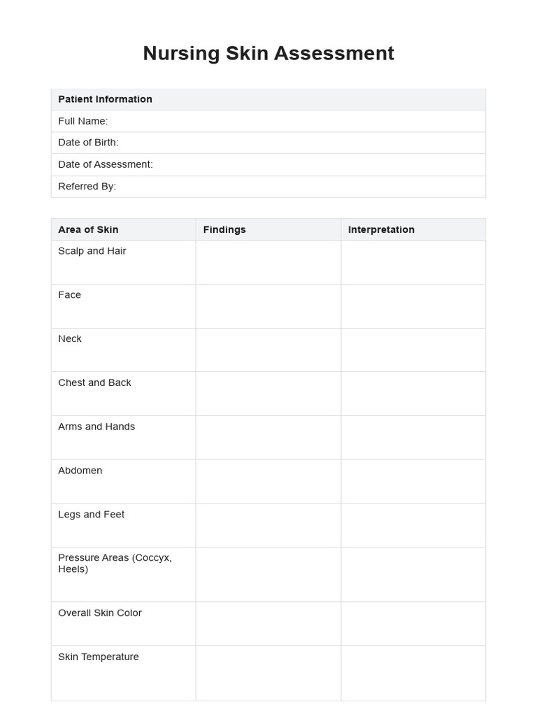 Nursing Skin Assessment | PDF