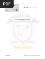 WASSCE 2025 Confirmed Topics List | PDF | Chemical Reactions | Gases