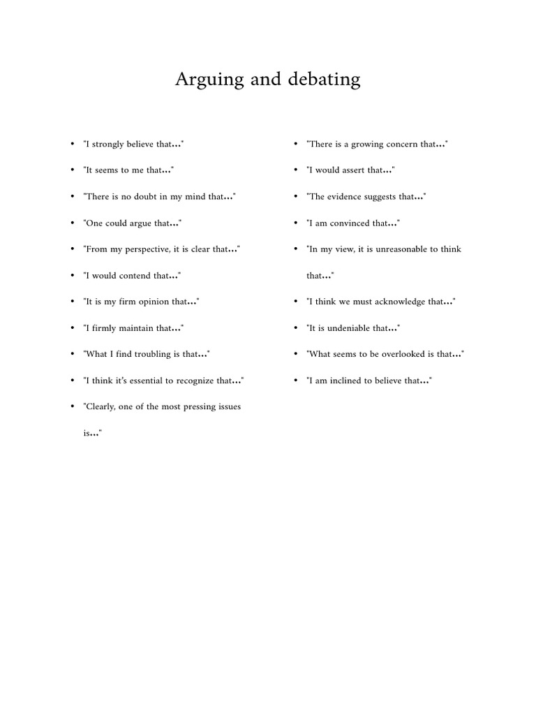 Arguing and Debating | PDF