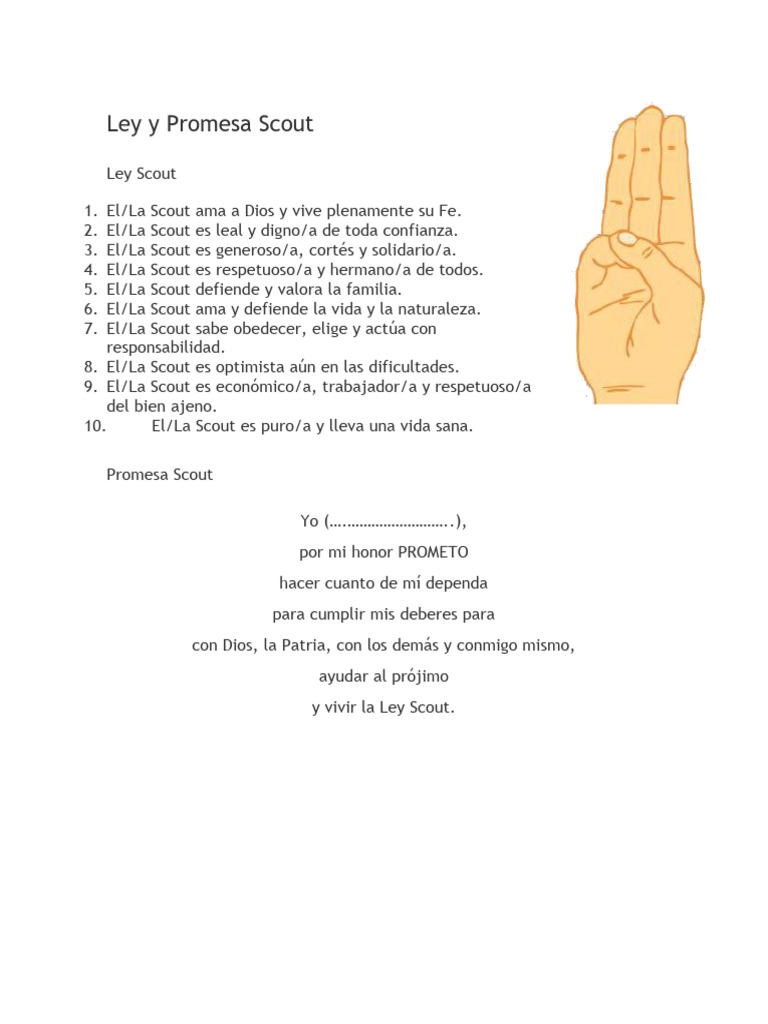Ley, Promesa y Saludo Scout | PDF