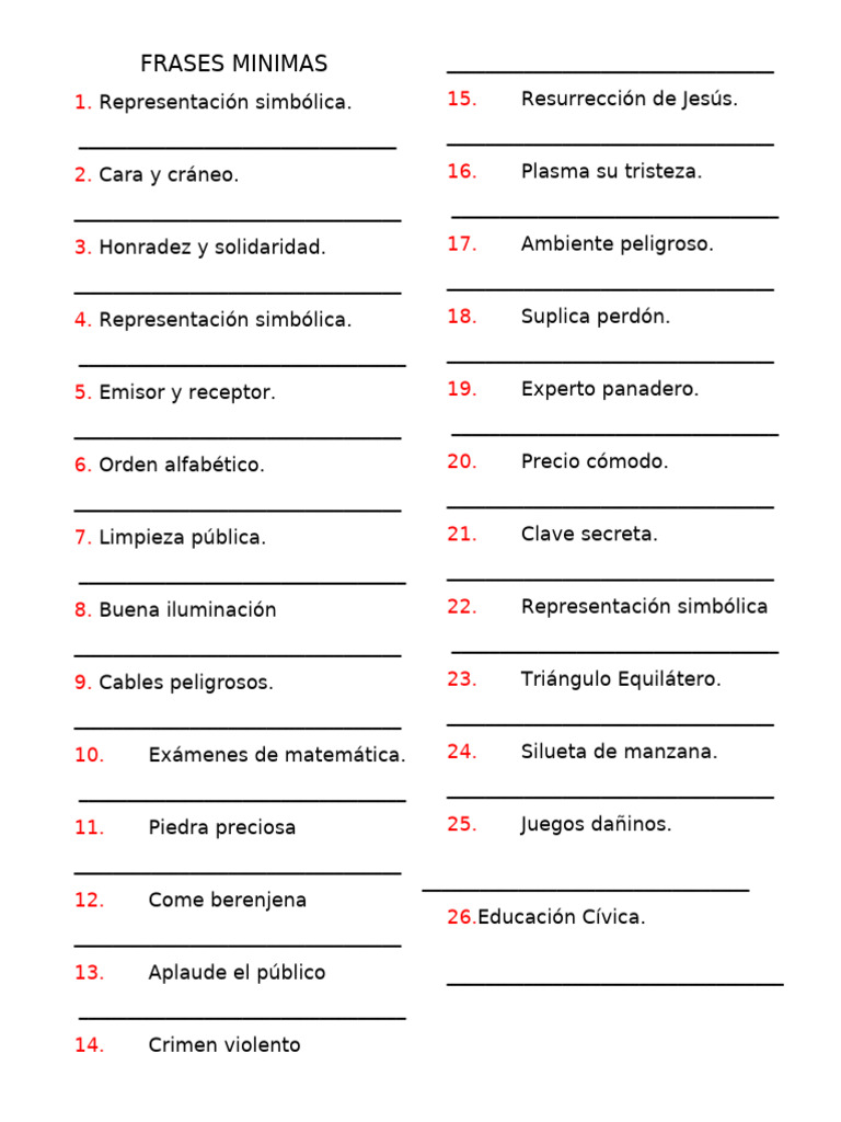 Frases Mínimas y Temas Variados | PDF