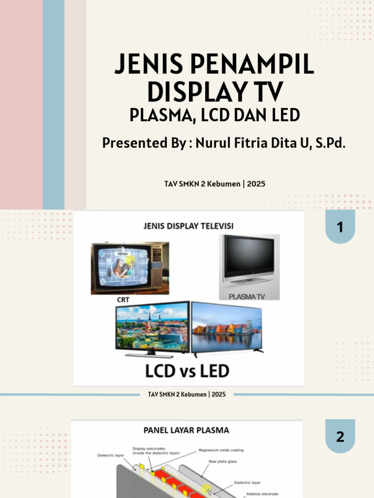 Jenis Display TV - Plasma LCD LED | PDF