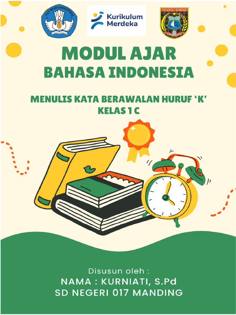 MODUL AJAR BAHASA INDO Menulis Kata Berawan Huruf K | PDF