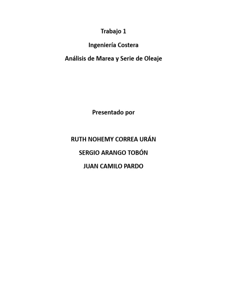 Análisis de Marea y Oleaje en Colombia | PDF | Marea | Mar
