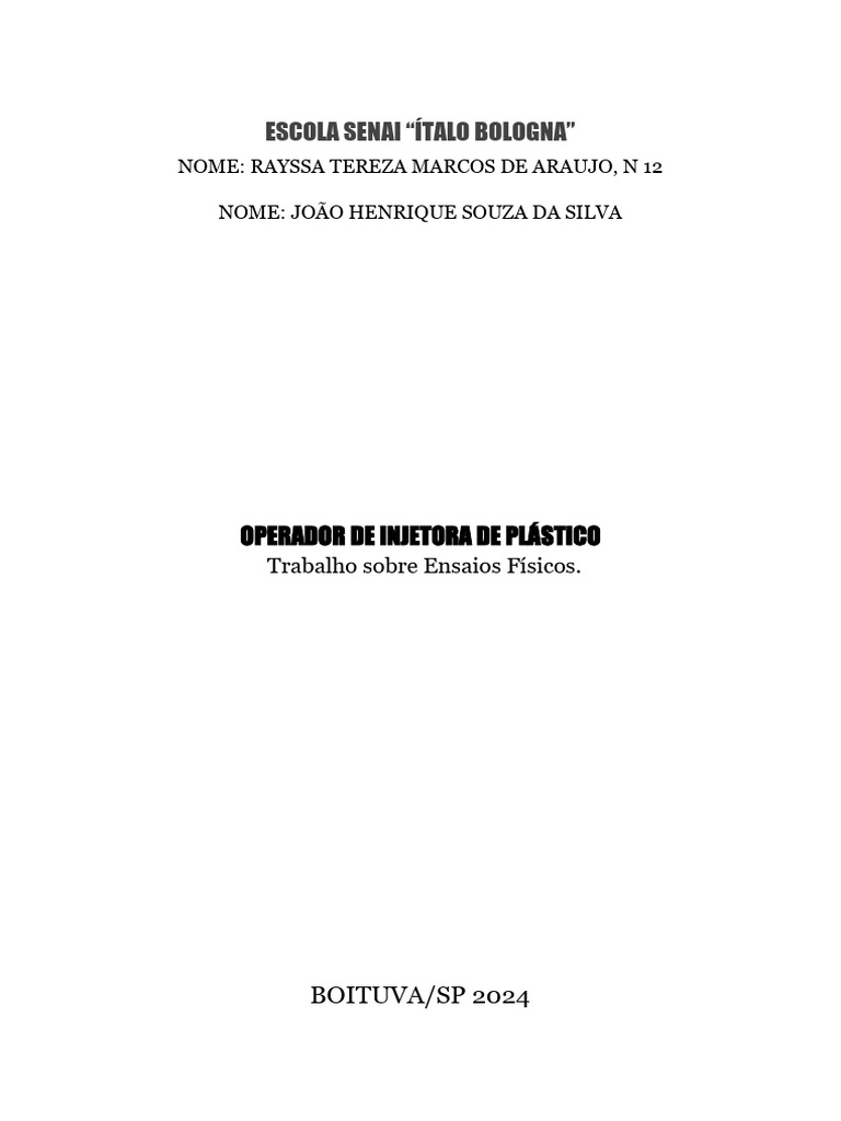Trabalho Abnt Rayssa e João | PDF | Polímeros | Ciências Físicas