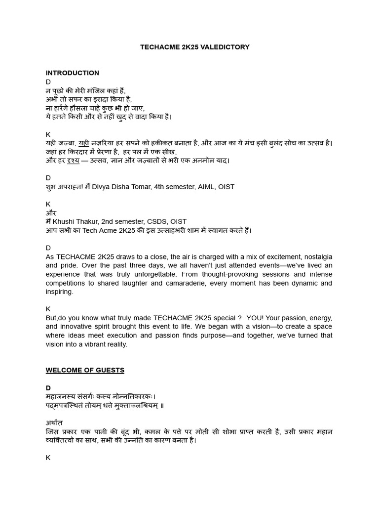 Anch. Valedictory | PDF