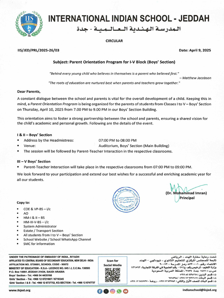 03-Circular - Parent Orientation Program For I-V-BS - Dated 09-Apr-2025 ...