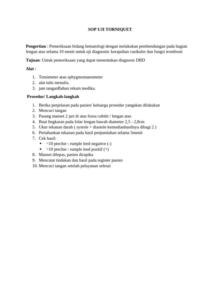 Sop Uji Torniquet | PDF