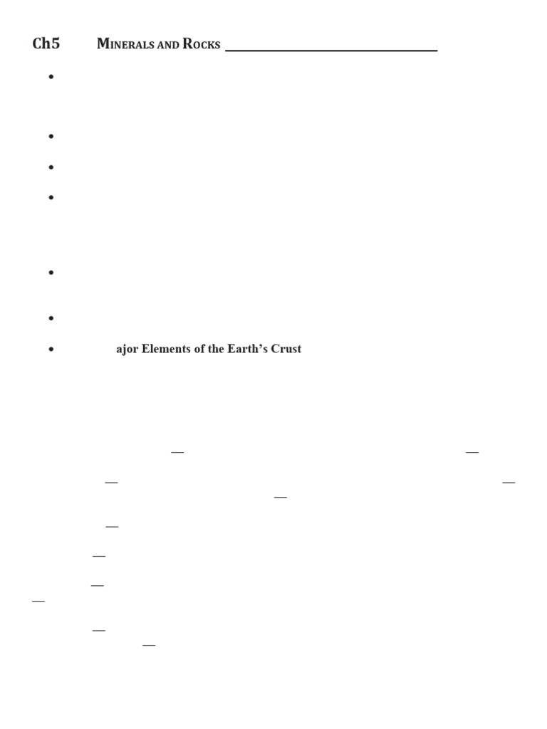 FG CH 5 Minerals and Rocks | PDF | Rock (Geology) | Igneous Rock