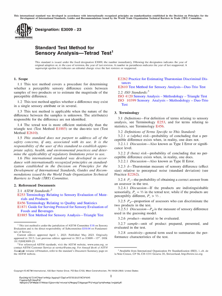 ASTM E3009-23 Prueba de La Tétrada | PDF | Sampling (Statistics ...