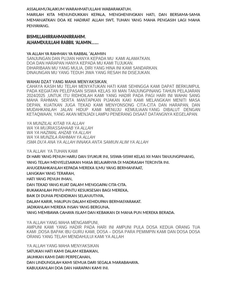 DOA Perpisahan | PDF