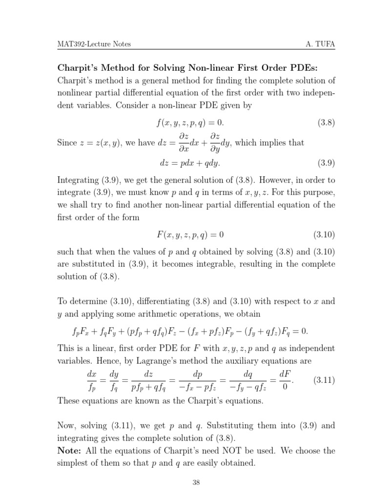 Math 392 Lecture Note-38-43 | PDF | Partial Differential Equation | Nonlinear System