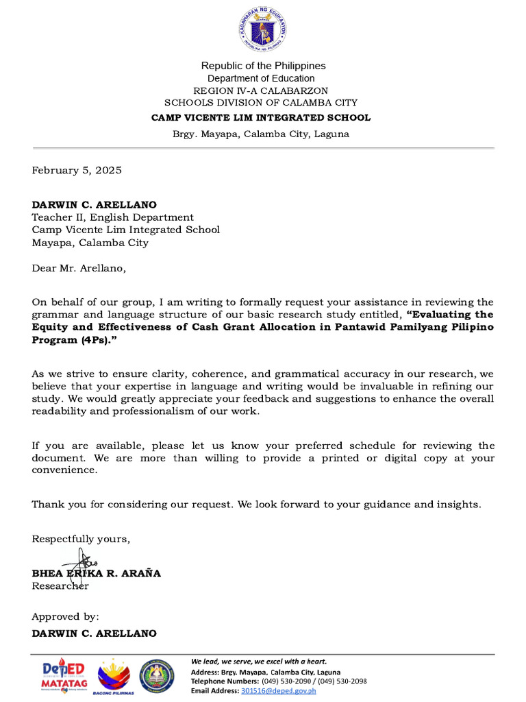 Grammarian Letter Request | PDF