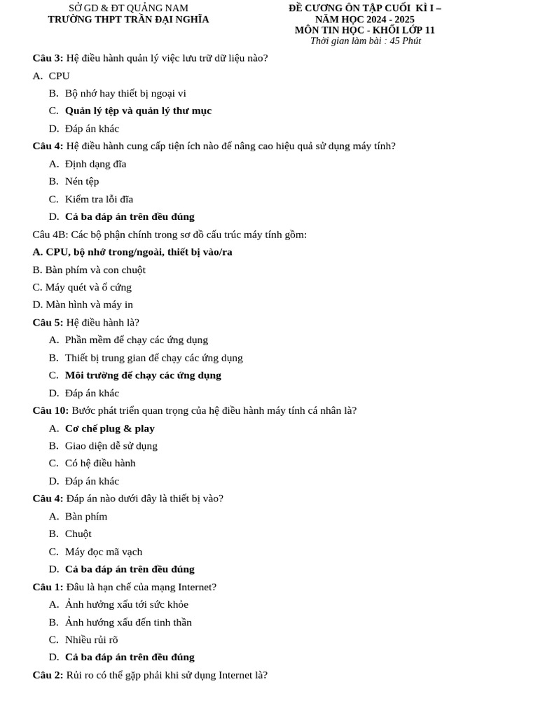 TRẮC NGHIỆM T11 | PDF