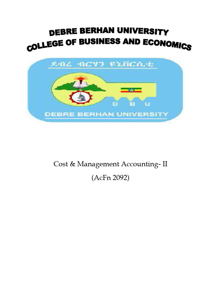 Cost & Management Accounting II Guide | PDF | Gross Margin | Net Income