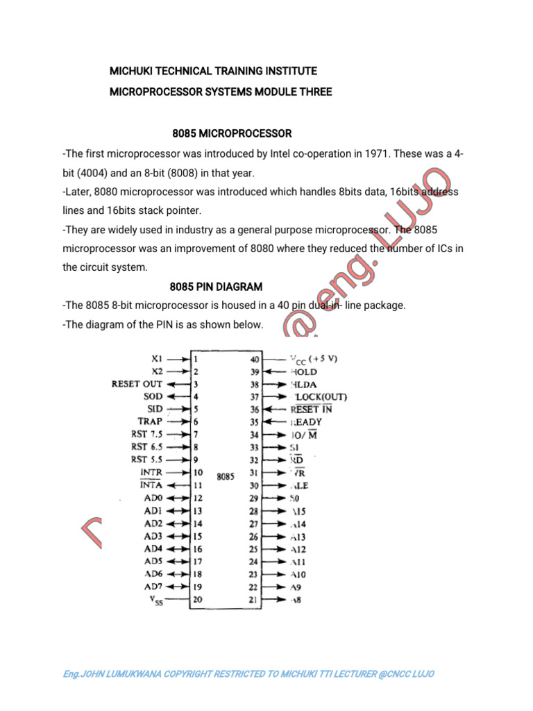 Overview of 8085 Microprocessor | PDF