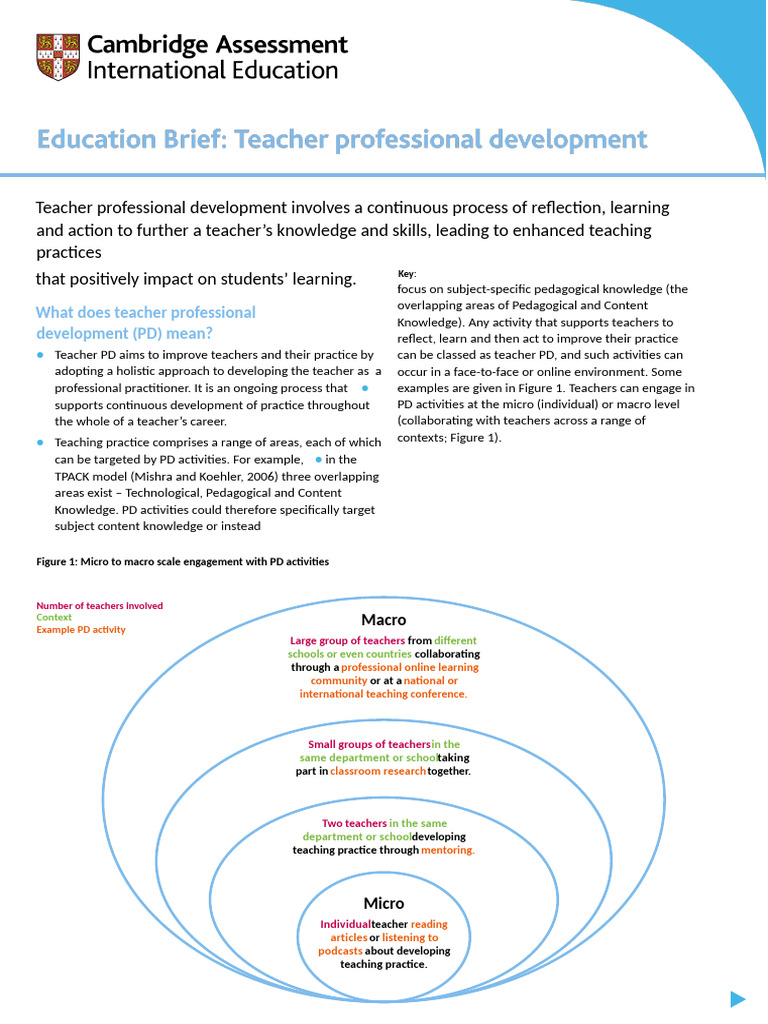 Teacher Professional Development Facsheet | PDF | Teachers | Learning