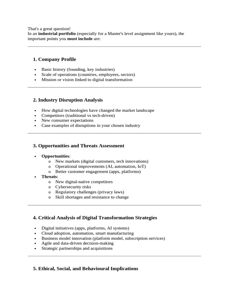 DTI ASSIGNMENT PORTFOLIO STRUCTURE | PDF