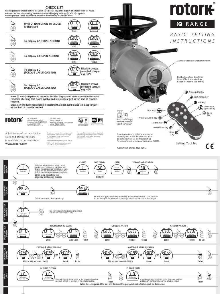 Rotork Operation Manual E171E3 | PDF | Actuator | Computing