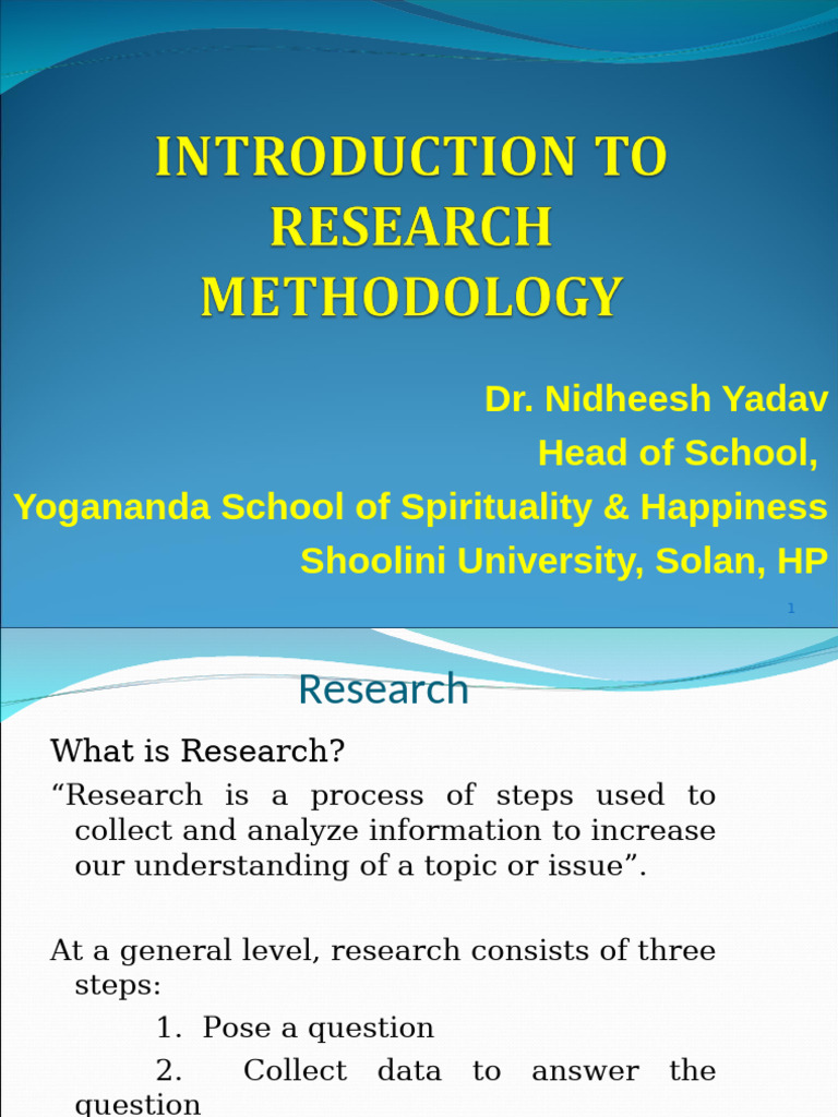 Introduction To Research Methodology | PDF | Sampling (Statistics) | Hypothesis