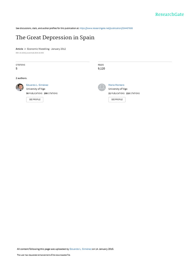 The Great Depression in Spain | PDF | Economic Growth | Recession