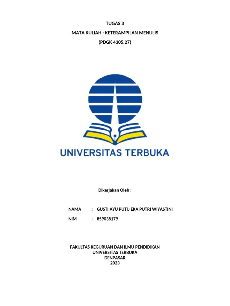 TUGAS 3_KETERAMPILAN MENULIS | PDF