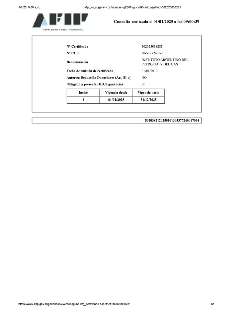 2025 Certf Ex Gcias | PDF